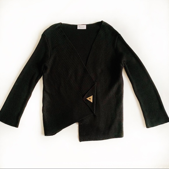 Putorti | Sweaters | Putorti Asymmetrical Vneck Black Sweater Xl | Poshmark
